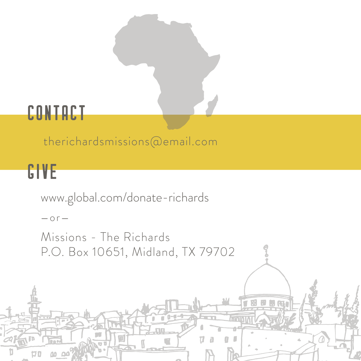 Custom Drawing Prayer Card - Missions Design