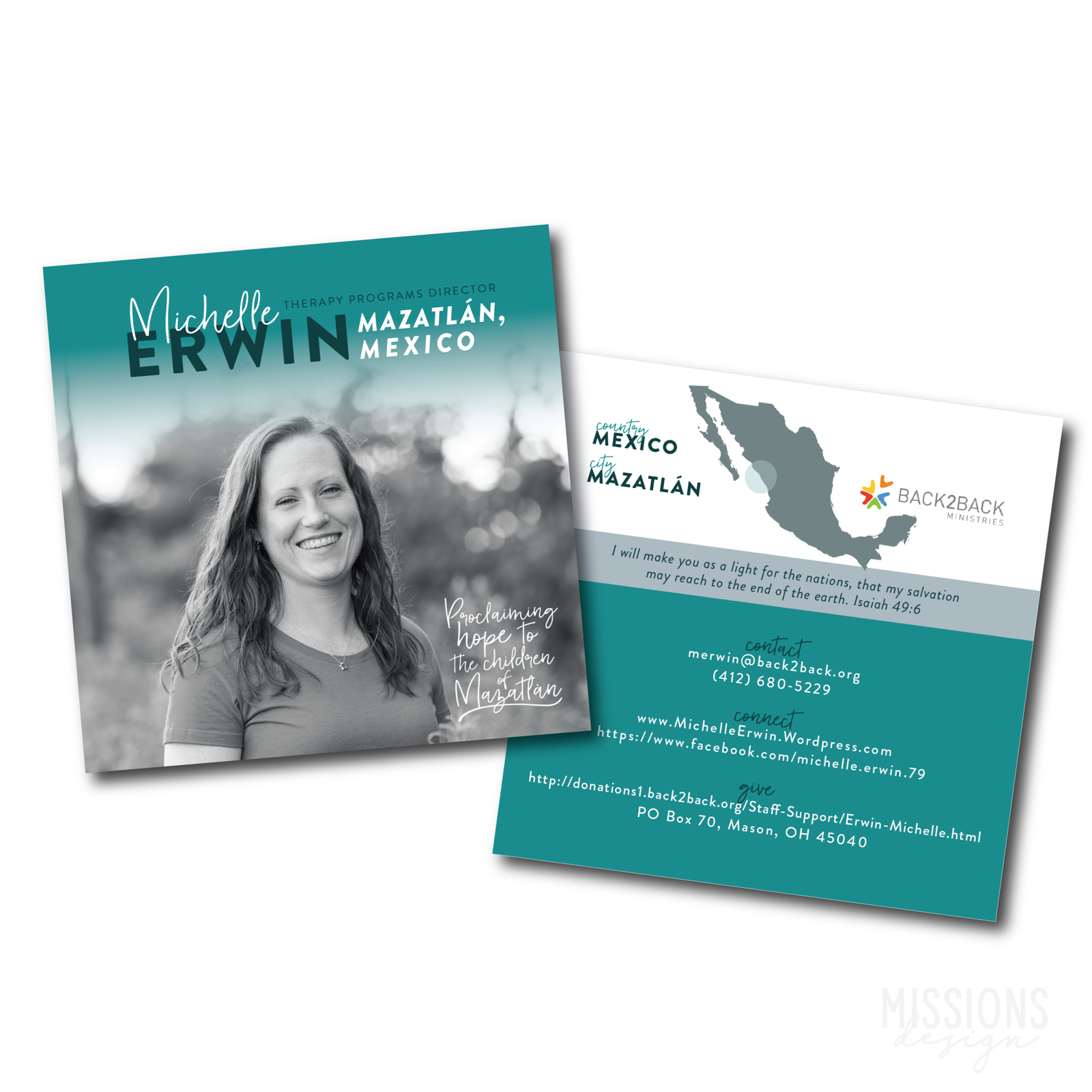 Missionary Prayer Card Designer - Missions Designs